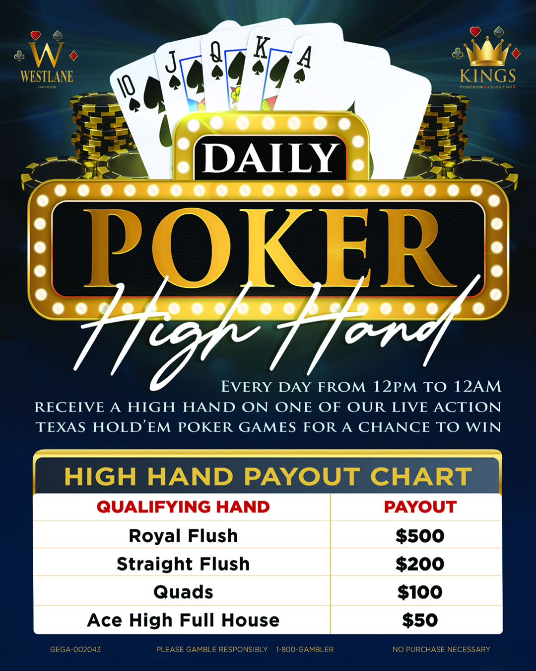 Three Card Poker 6 Card Bonus with Progressive – Kings Card Club