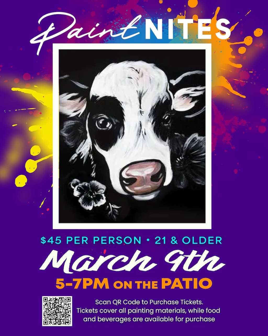 Paint Nite: Udderly Fantastic Cow – Kings Card Club